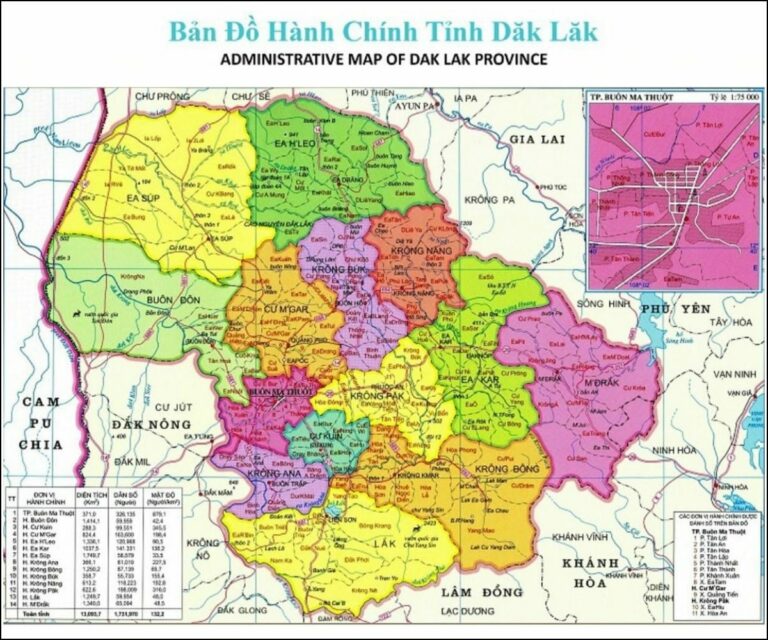 Bản đồ Đắk Lắk theo tỉnh, map quy hoạch tại địa phương