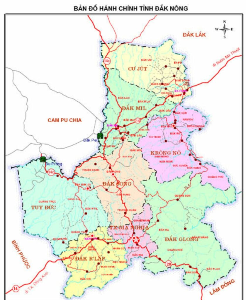 Bản đồ Đắk Nông | Cập nhật map hành chính, giao thông