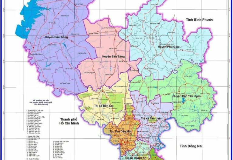Bản đồ Bình Dương hành chính, dân cư, vệ tinh mới nhất
