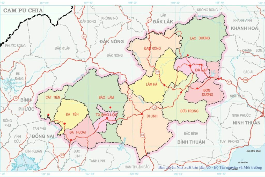 Bản đồ Lâm Đồng mới | Map vệ tinh, giao thông hôm nay