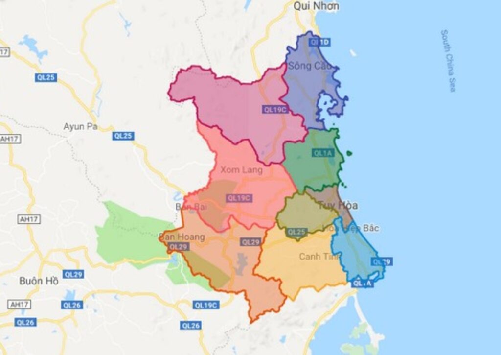Bản đồ Phú Yên, map quy hoạch, vệ tinh tại địa phương