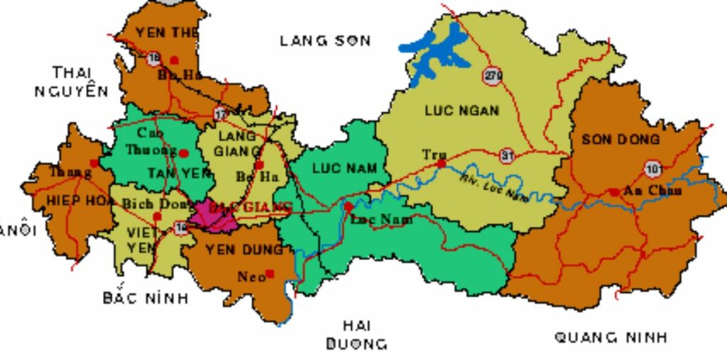 Cập nhật bản đồ Bắc Giang, map giao thông, vệ tinh mới